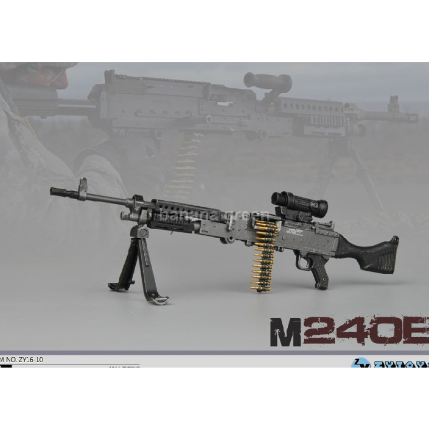 ZYTOYS 1/6 M240 기관총 밀리터리 소품 루즈 – 바나나그린